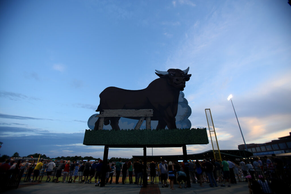 Move over Crash Davis the Durham Bulls have a new bull