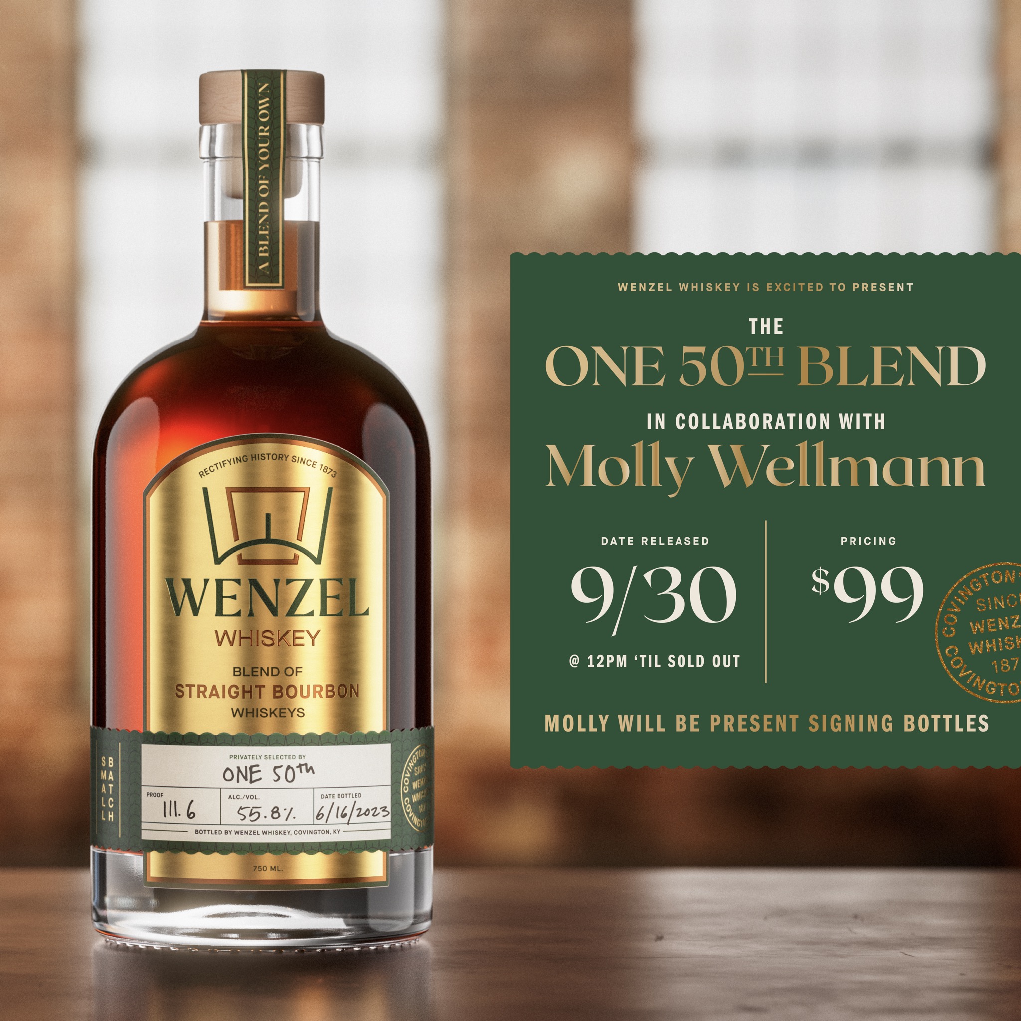Wenzel Whiskey and Molly Wellmann partner on limited edition bottle release
